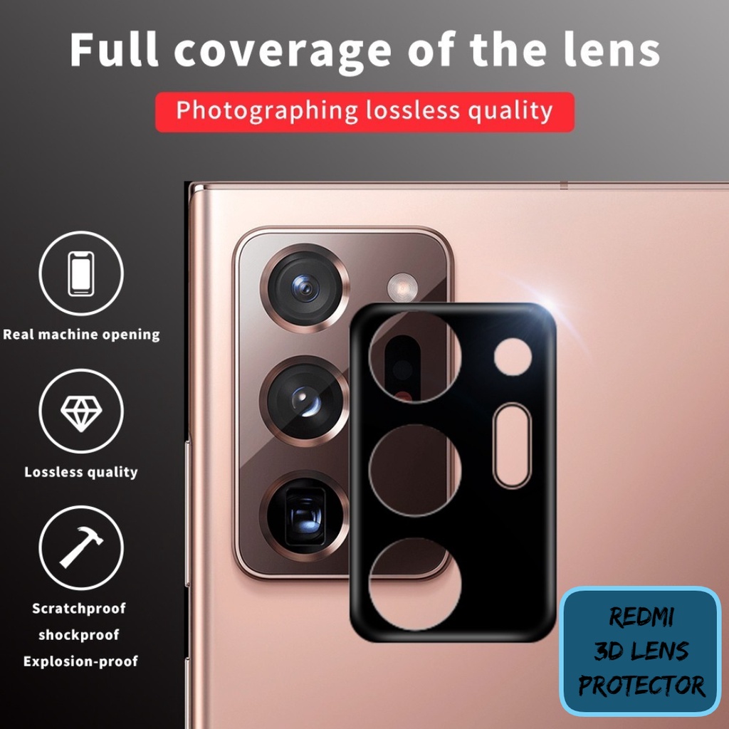 3D Full Coverage Camera Lens Glass Protector for Redmi 9T / Redmi 10 ...