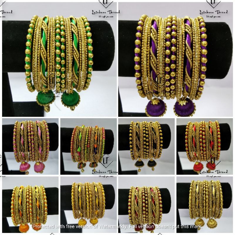 📌 READY STOCK 📌SILK THREAD JHUMKA HANGING BANGLE SET BOTH HAND | Shopee Malaysia