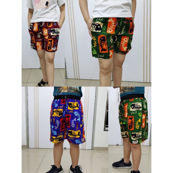 Seluar Pendek (Thailand JJ)hawaii printed men and Ladies Women Short Pant 短裤 (JJ M "& L ...