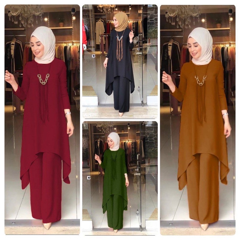 🌹SET MUSLIMAH🌹SET SUIT MAWAR~SET BAJU DAN SELUAR LABUH MUSLIMAH🌹 ...