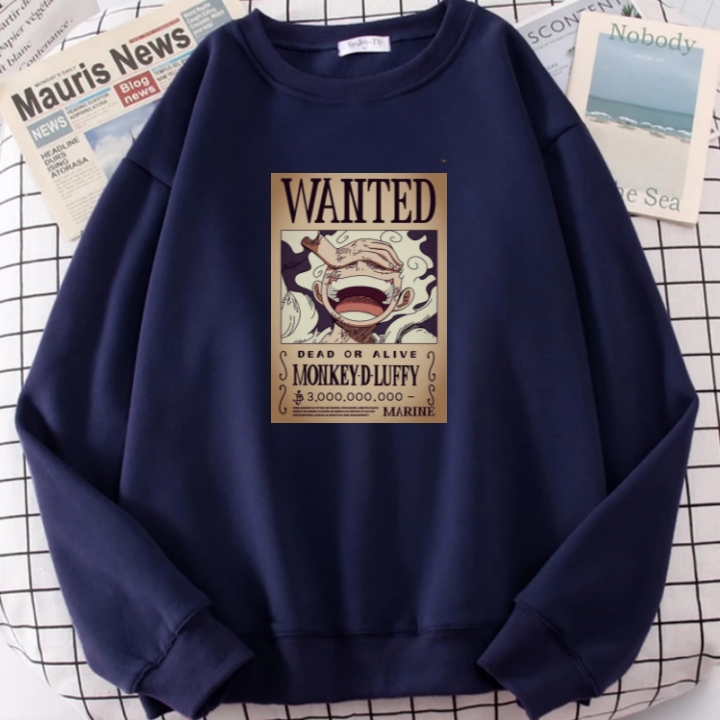 One Piece Anime Adult Sweater Wanted Luffy Sun God Nika | Shopee Malaysia
