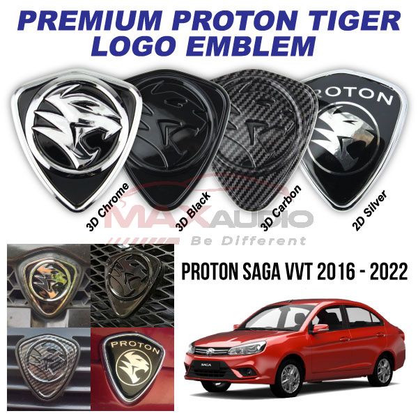 Car Emblem PROTON SAGA VVT 2016 - 2022 Logo 3D Tiger No Color Fade ...