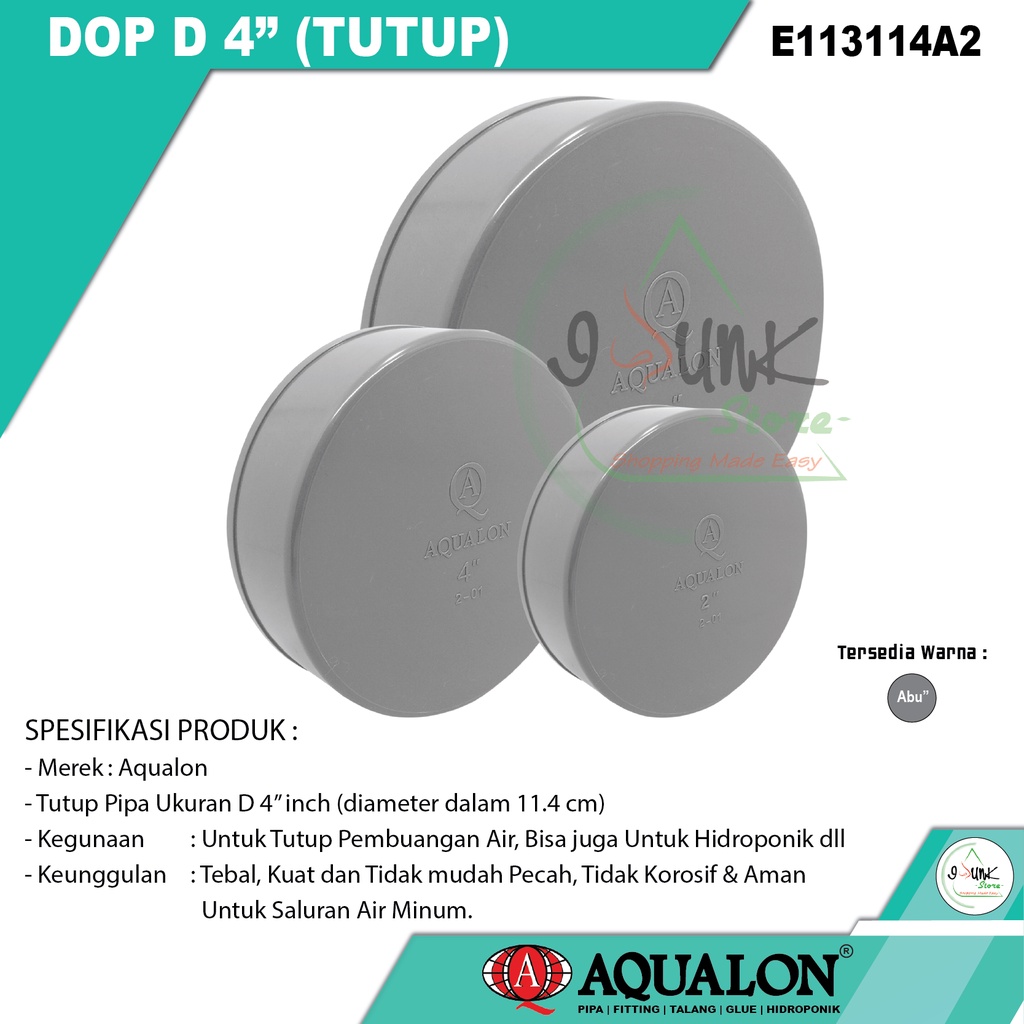 4" INCH D PIPE DOP CAP / 4 INCH PVC PIPE CAP - AQUALON | Shopee Malaysia