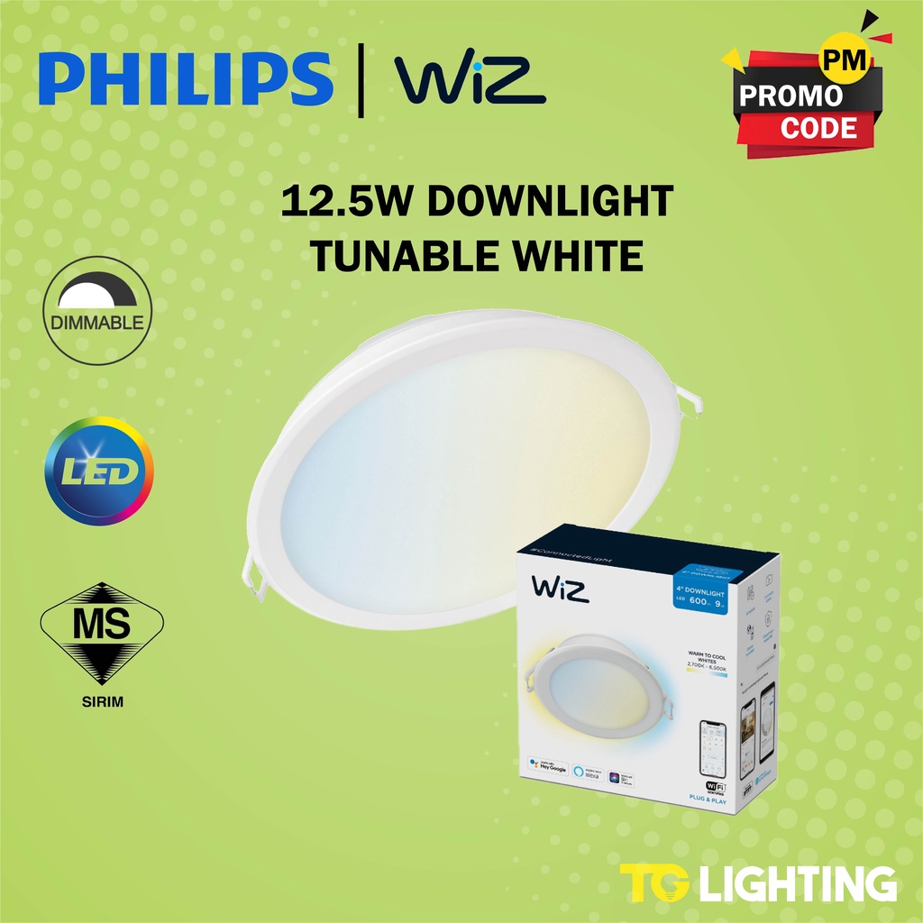 PHILIPS Wiz Tunable White | 3 Color Smart Bulb E27 E14 GU10 LED Bulb Downlight Ceiling Lamp 1M ...