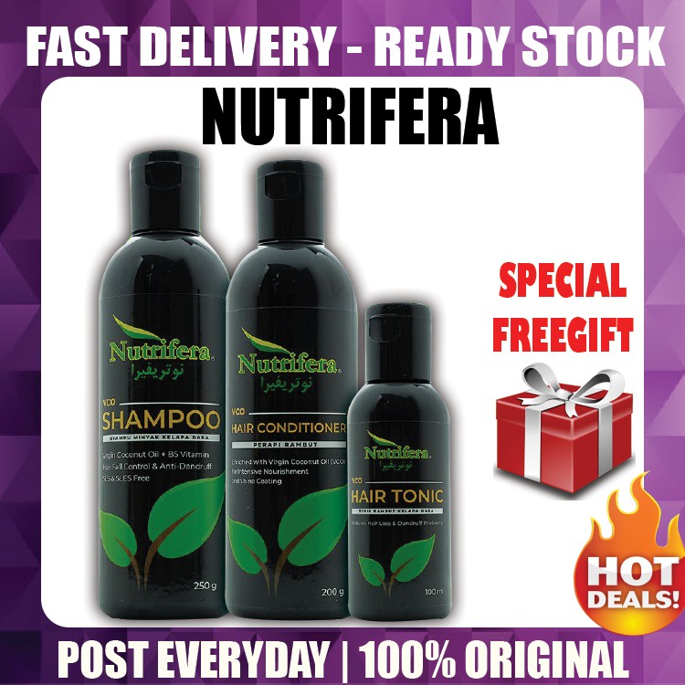 Nutrifera Hair Set Penjagaan Rambut Berasaskan Minyak Kelapa Dara Rawat ...