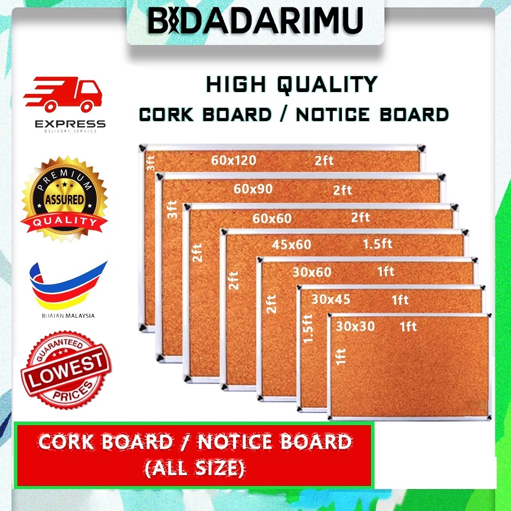 Cork Board Aluminum Frame Cork Wood Wall Hanging Bulletin Board Memo ...
