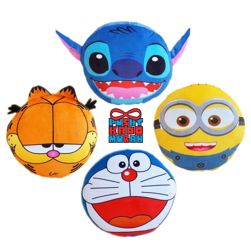 Doraemon/garfield/minion/stitch Face Pillow | Shopee Malaysia