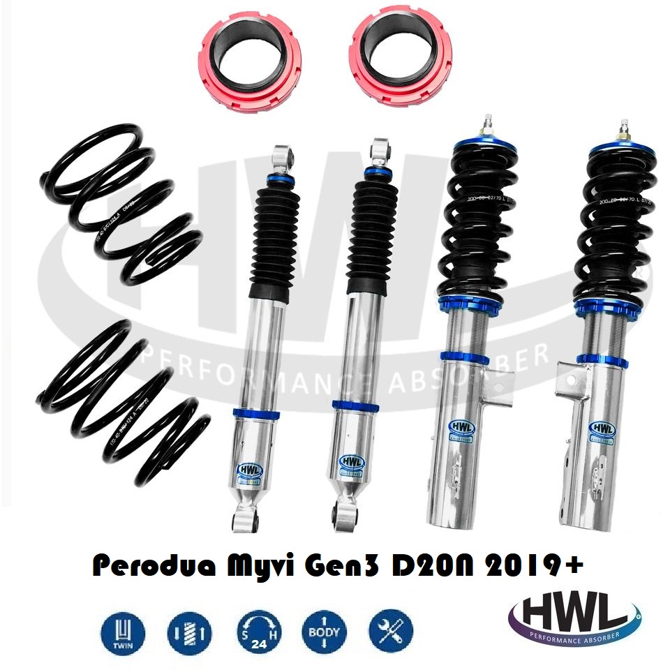 Perodua Myvi Gen3 MG3 D20N - HWL MT1bs series fully adjustable absorber ...