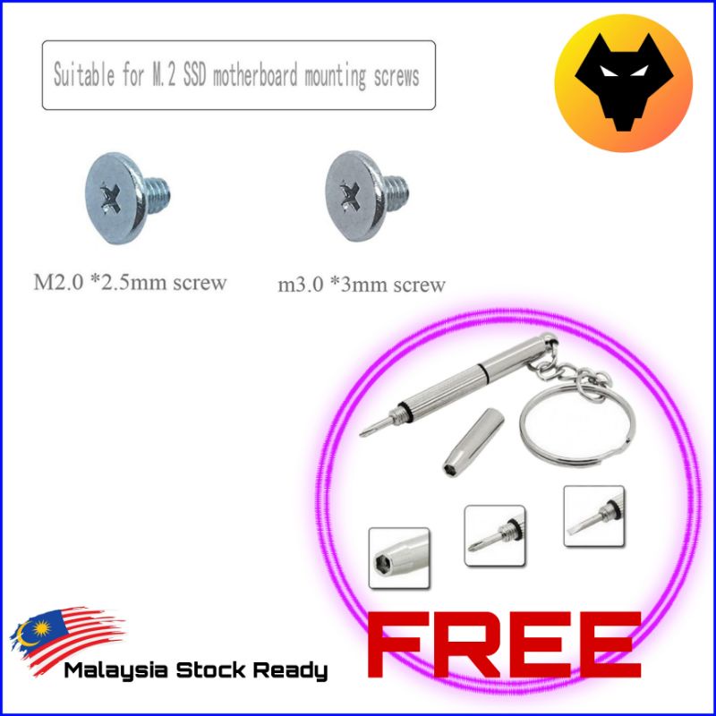 M.2 Screw For M.2 / NVME 2280 SSD M2*2.5 & M3*3 / 3 in 1 accessories ...