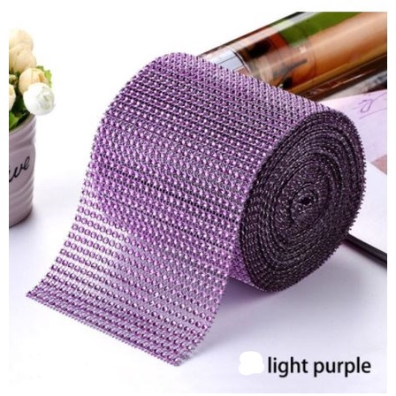 1Yard Sparkling colorful Plated Diamond Mesh Wrap Crystal Rhinestone ...