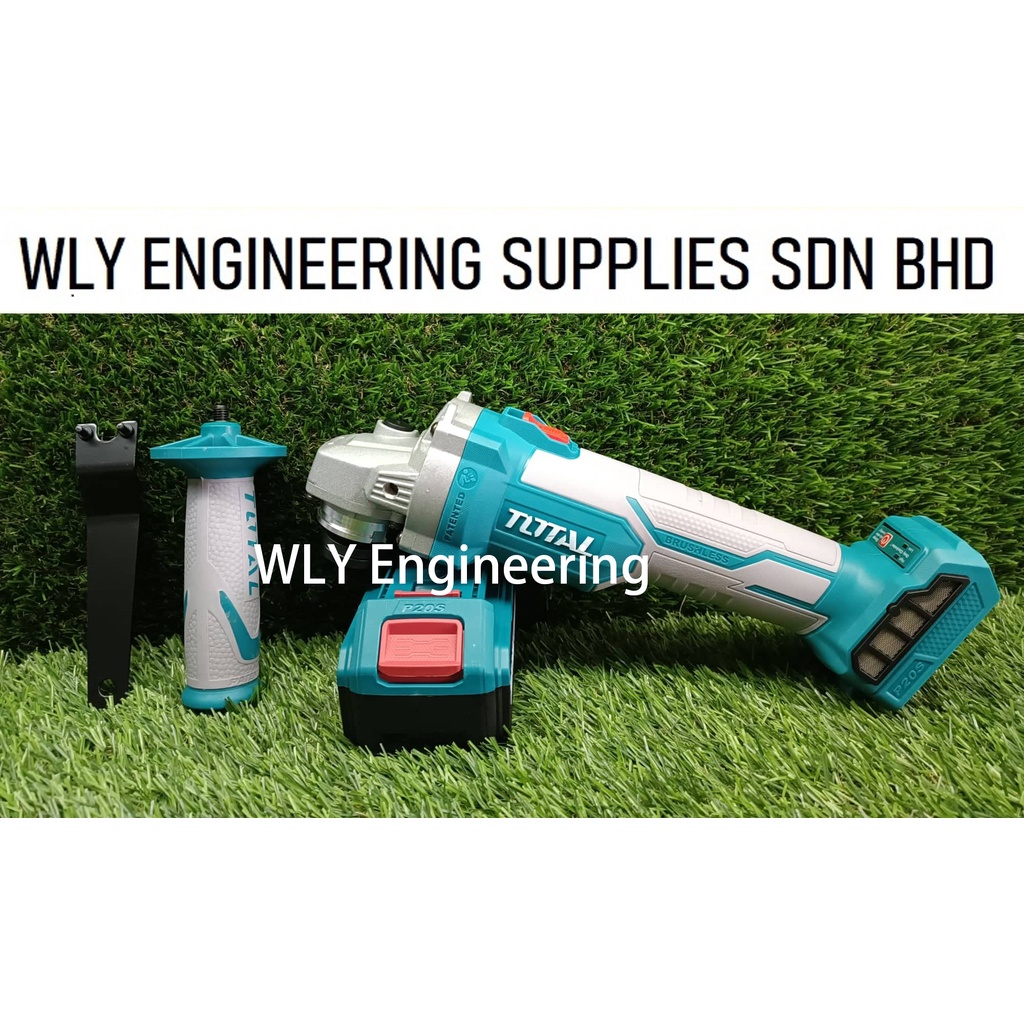 TOTAL TAGLI1002 Brushless Cordless Angle Grinder c/w 1 Battery 20V 4 ...