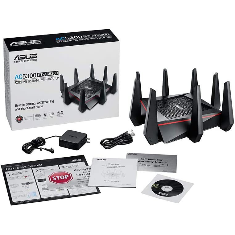 Asus RT-AC5300 Tri-band Wifi Router, AC5300 Standard Specialized for ...