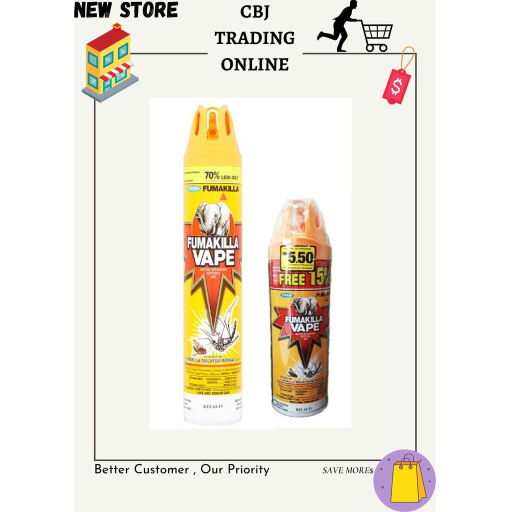FUMAKILLA VAPE AEROSOL / Ubat Nyamuk Gajah / Ubat Nyamuk Spray / Ubat ...
