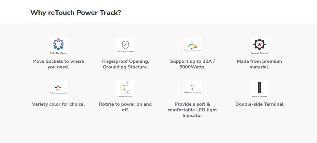 [SIRIM] Retouch Power Track Socket Switch 32A Power Line Long Flat Pin ...