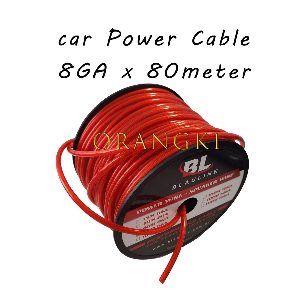 8 Guage Car Audio Amplifier Wiring Cable 8GA Power Cable Wires Modified Copper Power Wire Red ...
