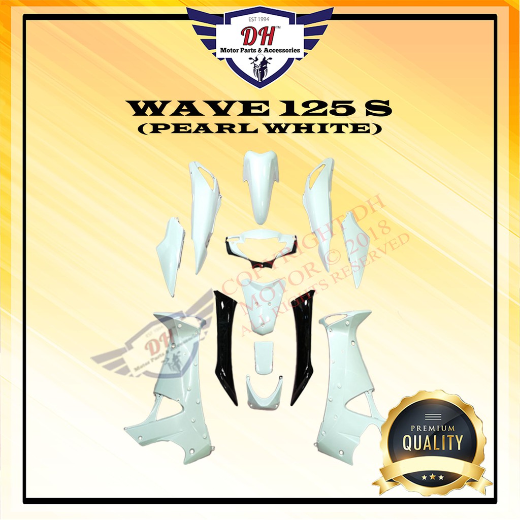 WAVE 125 S COVER SET (PEARL WHITE) FULL SET HONDA | Shopee Malaysia