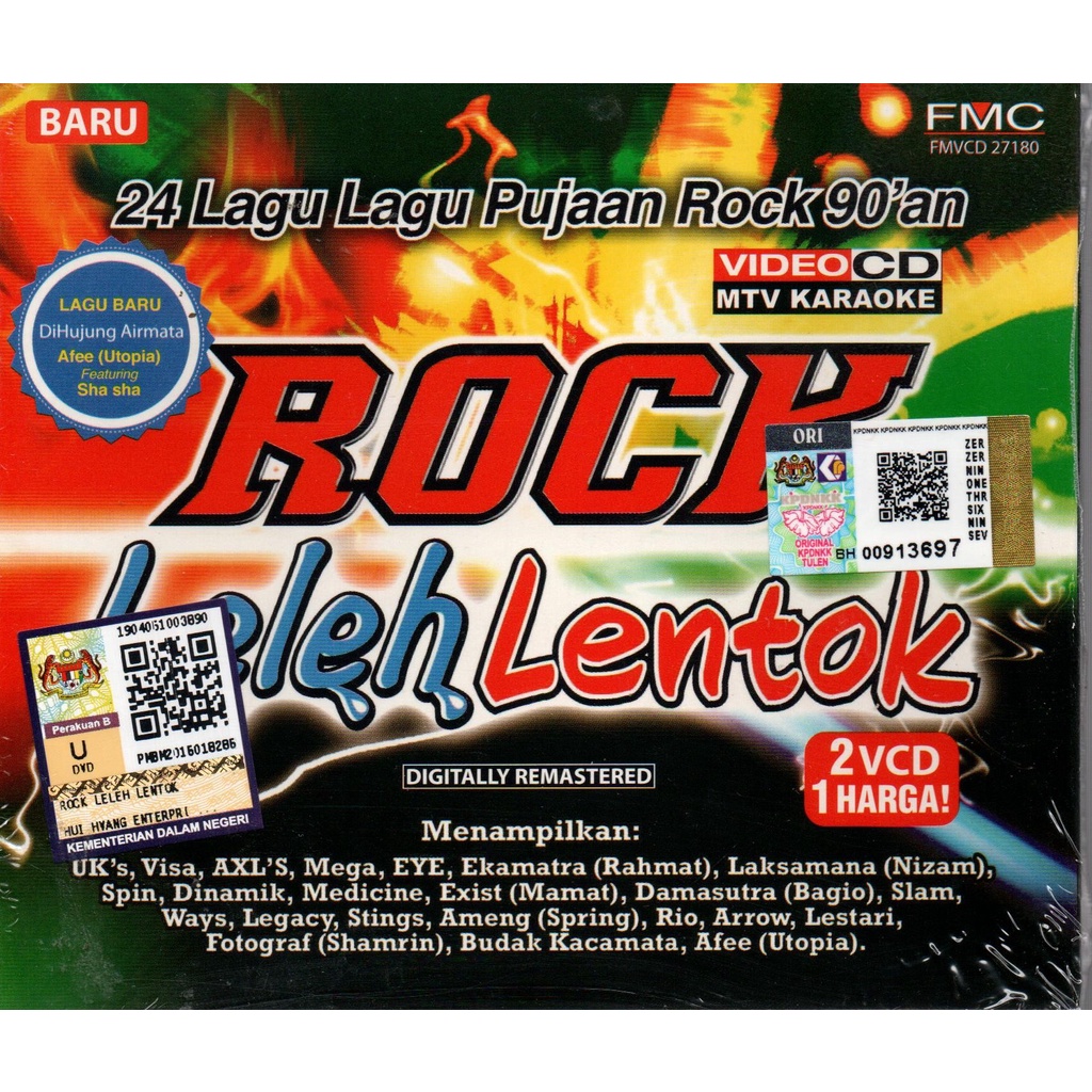 MTV Karaoke VCD Rock Leleh Lentok 24 Lagu Lagu Pujaan Rock 90'an ( Spin ...