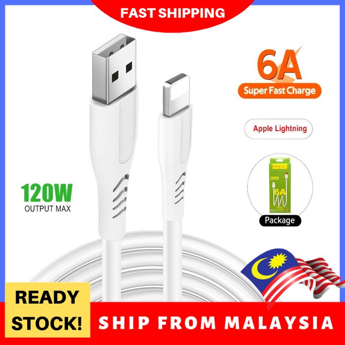Komart - 6A 120W Fast Charge Data Transfer Cable For Apple iphone ...