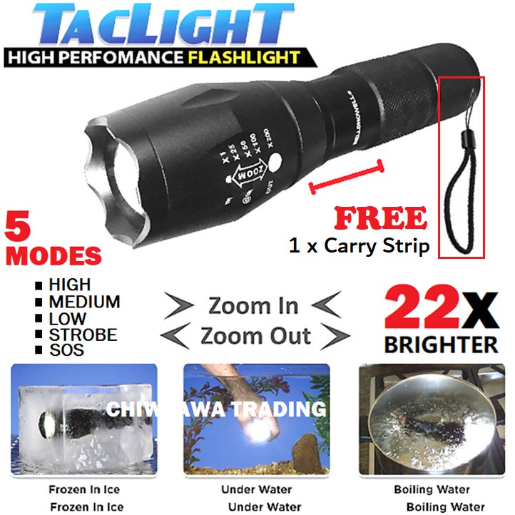 【NEW Version】 Tac Light Torch Extendable 22x Brighter Flashlight 180 ...