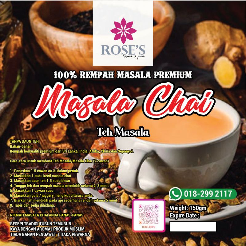 Roses Premium Masala Chai/Teh Masala/Masala Tea 100gm | Shopee Malaysia