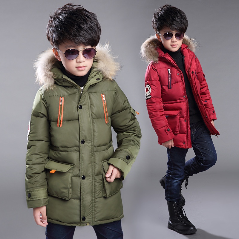 Large Size Thick Teenager Warm Boys Winter Jacket 2 Color Heavy Style ...