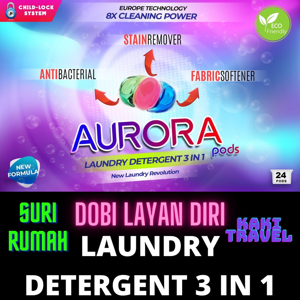 🔥HOT SALE🔥LAUNDRY DETERGENT AURORA PODS 3 IN 1 -DETERGENT-SABUN-LAUNDRY ...
