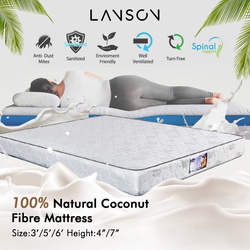 100 % coconut fibre mattress 7 inch original made in malaysia ...