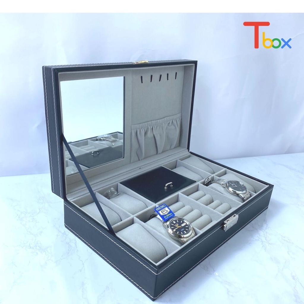 Watch Box. 8 Watch And Leather Jewelry Box With Mirror New Model ...