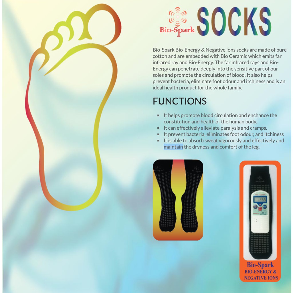 BIO-SPARK NEGATIVE IONS SOCKS | Shopee Malaysia