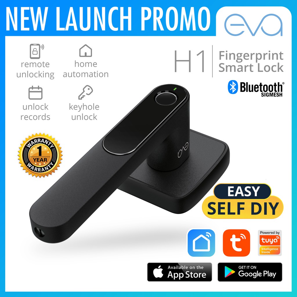 [NEW] Eva H1 Bluetooth Sigmesh Smart Handle Door Lock Cylindrical Type ...