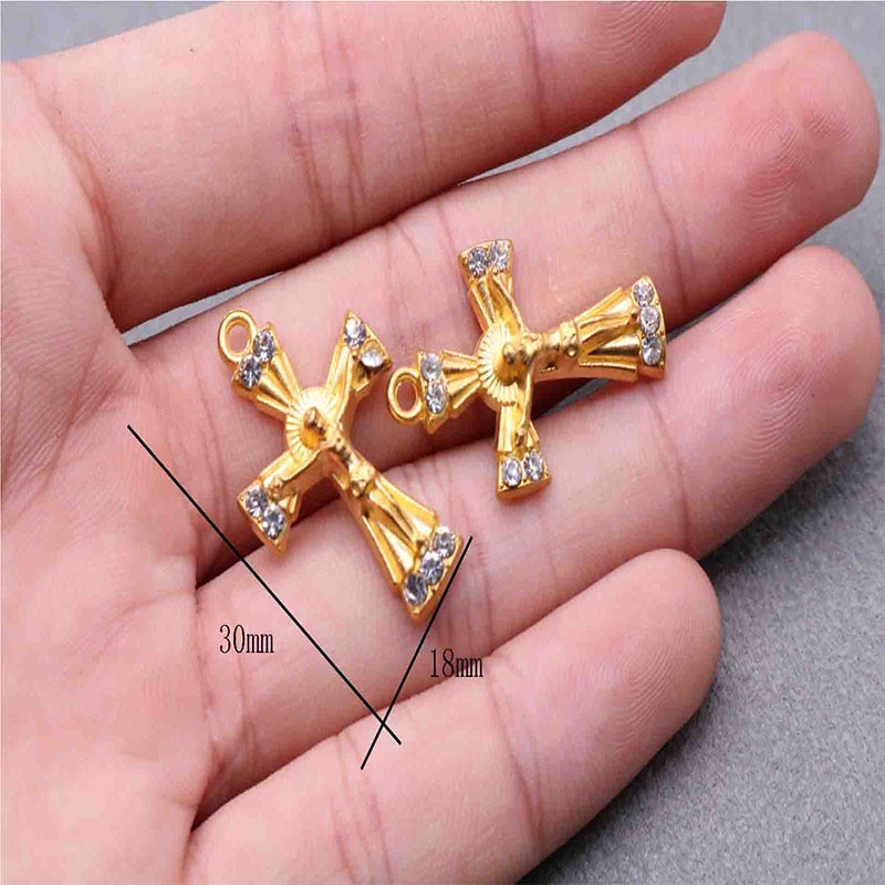 10 pieces of Catholic Gold Cross Medal, Charismatic Catholic Christian ...