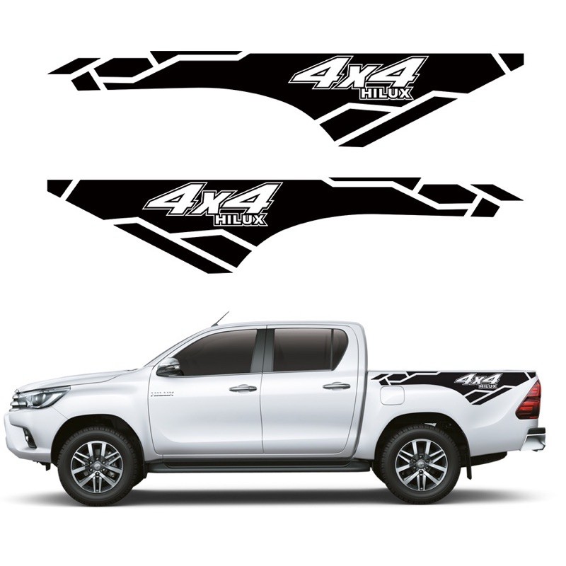(Ready Stock) S507# 2pc Toyota Hilux 4x4 Car Side Sticker Rear Trunk ...