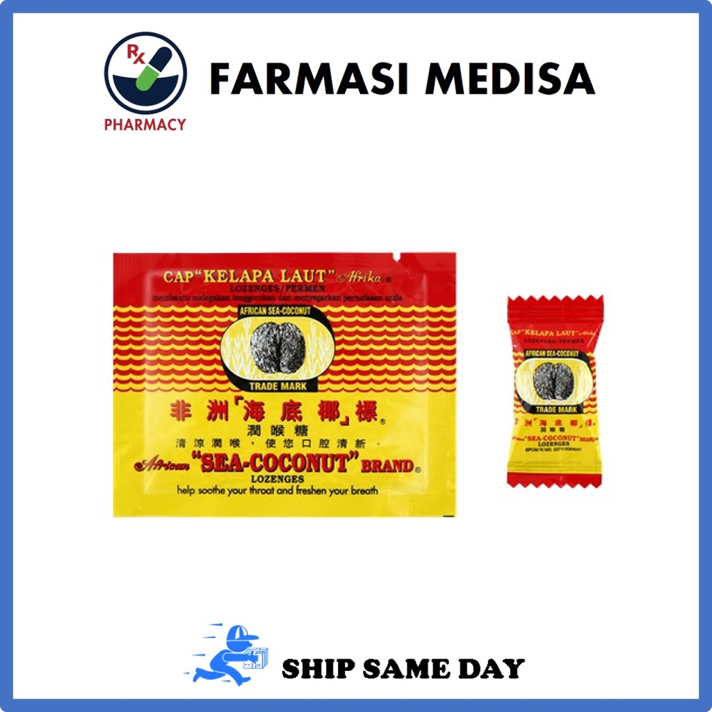 African Sea Coconut Drops Cap Kelapa Laut Afrika 6 pcs Ubat Sakit Tekak ...