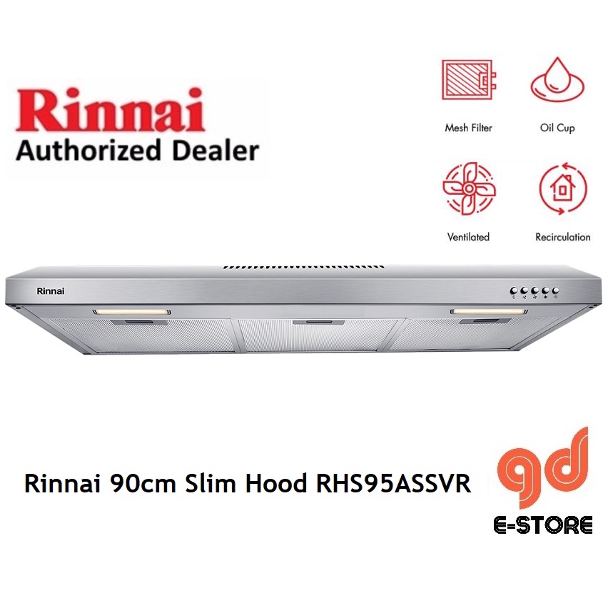 Rinnai RH-S95A-SSVR 90cm Slim Hood RHS95ASSVR Cooker Hood | Shopee Malaysia
