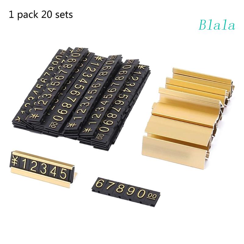 Blala Gold Number Price Tag Signs 20Sets Arabic Numerals Together Price ...