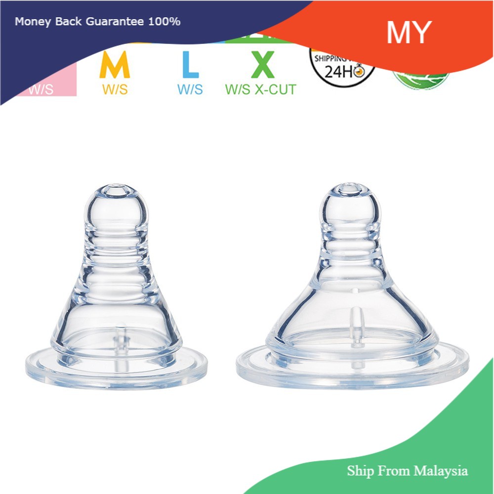 Baby Puting Susu Soft Teat for Avent Natural Wide Neck Bayi Botol Silicone Nipple Anti Colic ...