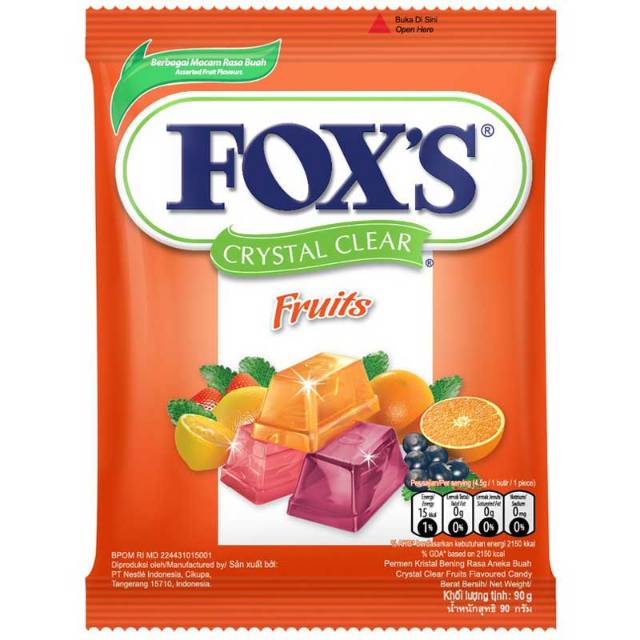 Fox's Crystal Clear Fruits Candy 90g (Made in Indonesia) | Shopee Malaysia