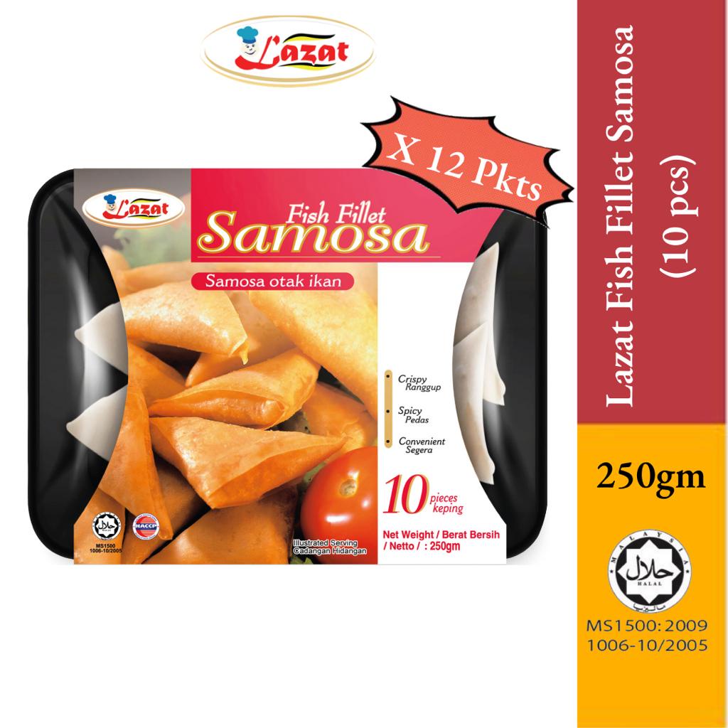 Lazat Samosa Fish Fillet / Samosa Otak Otak Frozen (10pcs x 12 Packs x ...