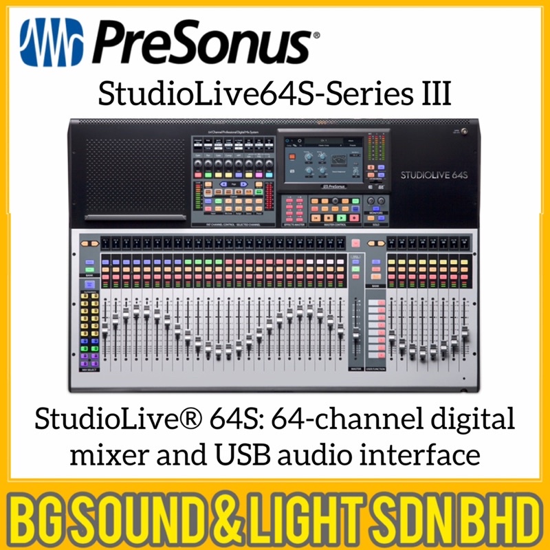 Presonus StudioLive® 64S Series 3 : 64-channel digital mixer and USB ...