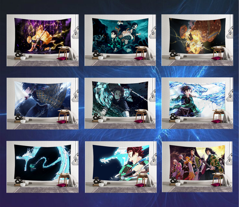 Demon Slayer Tapestry! Japan Anime Poster Tanjirou Nezuko Zenitsu ...