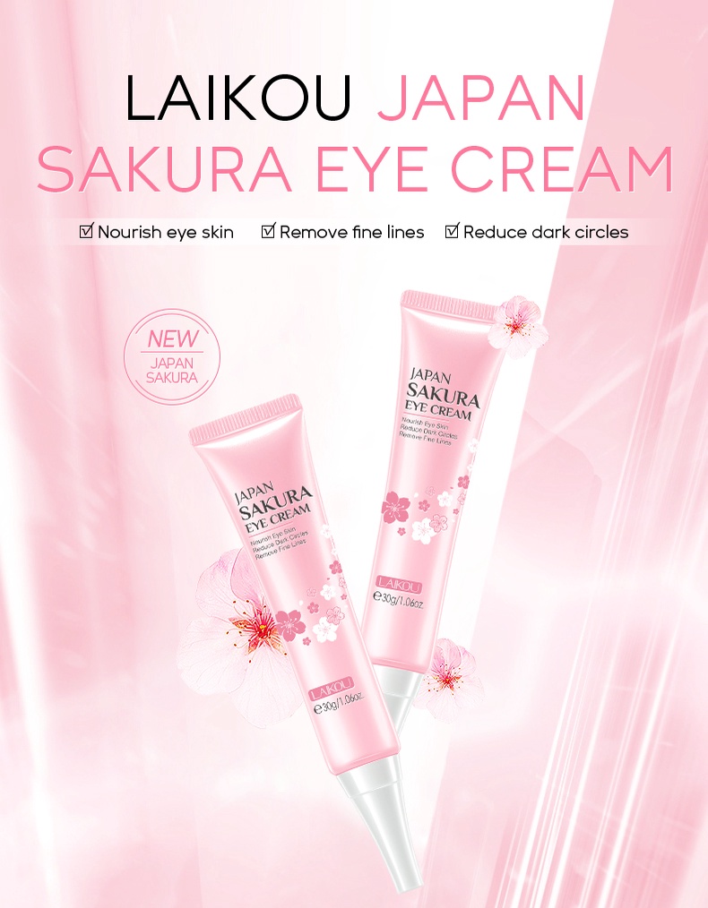 LAIKOU Japan Sakura Eye Roller Serum Eye Cream Fade Panda Eye Dark ...