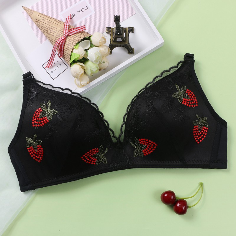 Fruit Salad Lightweight Bra Triangle Thin Cup Big Chest Comfortable ...