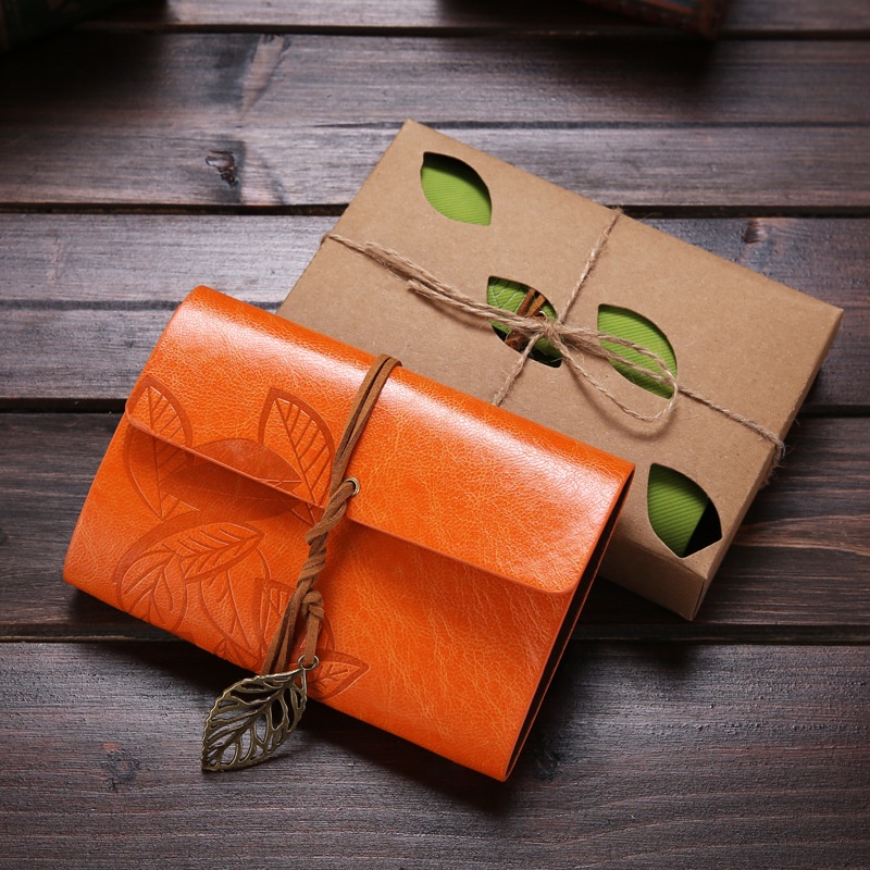 Vintage Leather Journal A7 Notebook – Autumn Leather, Strap Loose-leaf ...