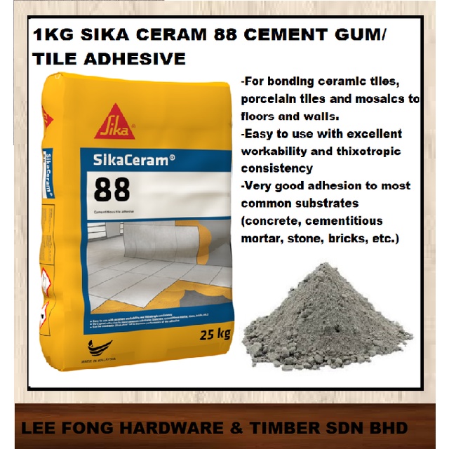 1Kg SIKA 88 Cement Tile Adhesive - Ceramic Tile/ Stone Adhesive Floor ...