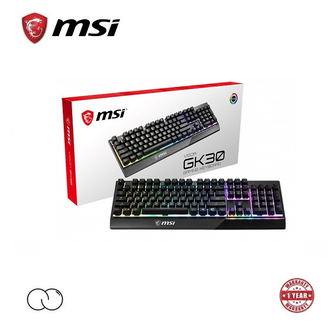 MSI VIGOR GK30 RGB GAMING KEYBOARD / MECHANICAL MEMBRANE SWITCH / RGB ...