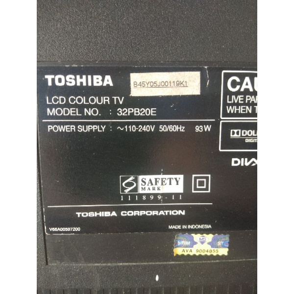 TOSHIBA MODEL NO: 32PB20E/32PB10E (POWER BOARD) | Shopee Malaysia