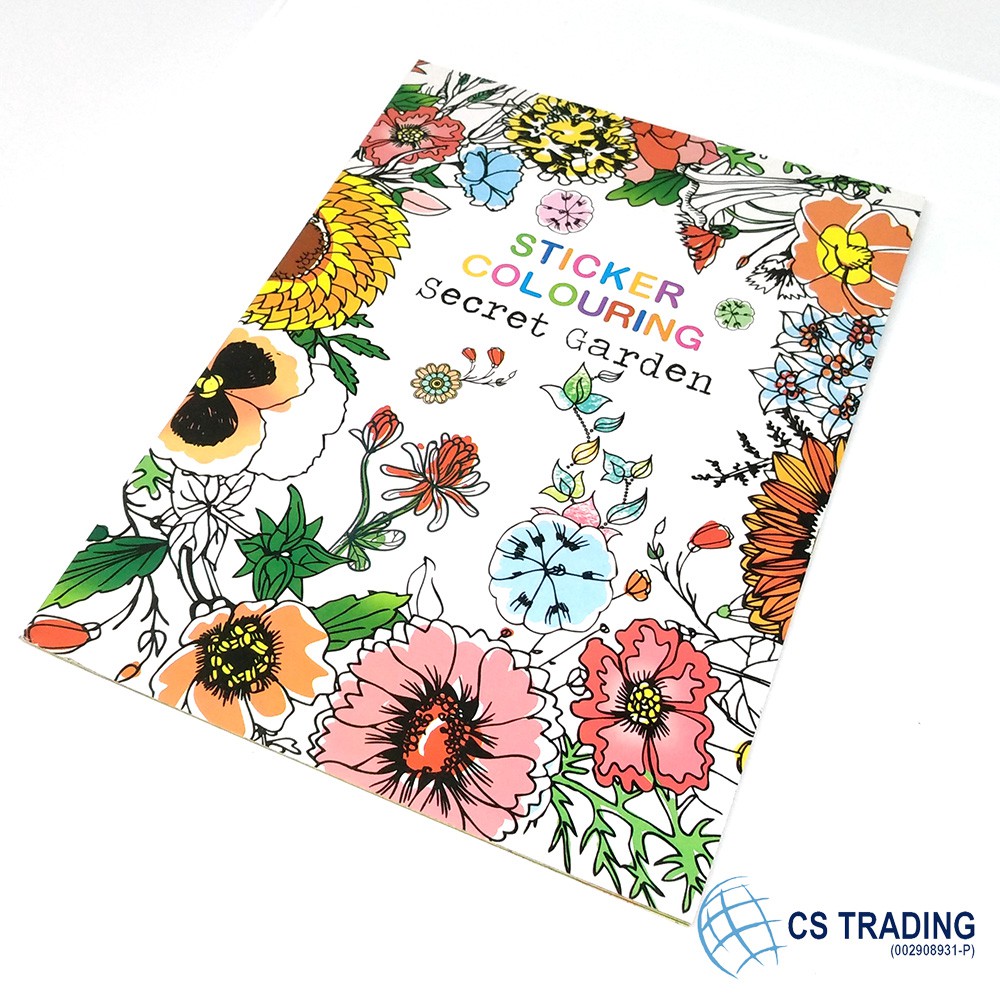 Coloring Sticker Book - Secret Garden (Free Colour Pencil) | Shopee ...