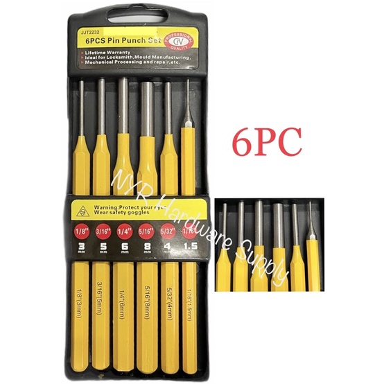 Pin Punch Set 6PC ( 1.5mm to 8mm ) Pin Punch Set 1.5mm 3.0mm 4.0mm 5 ...
