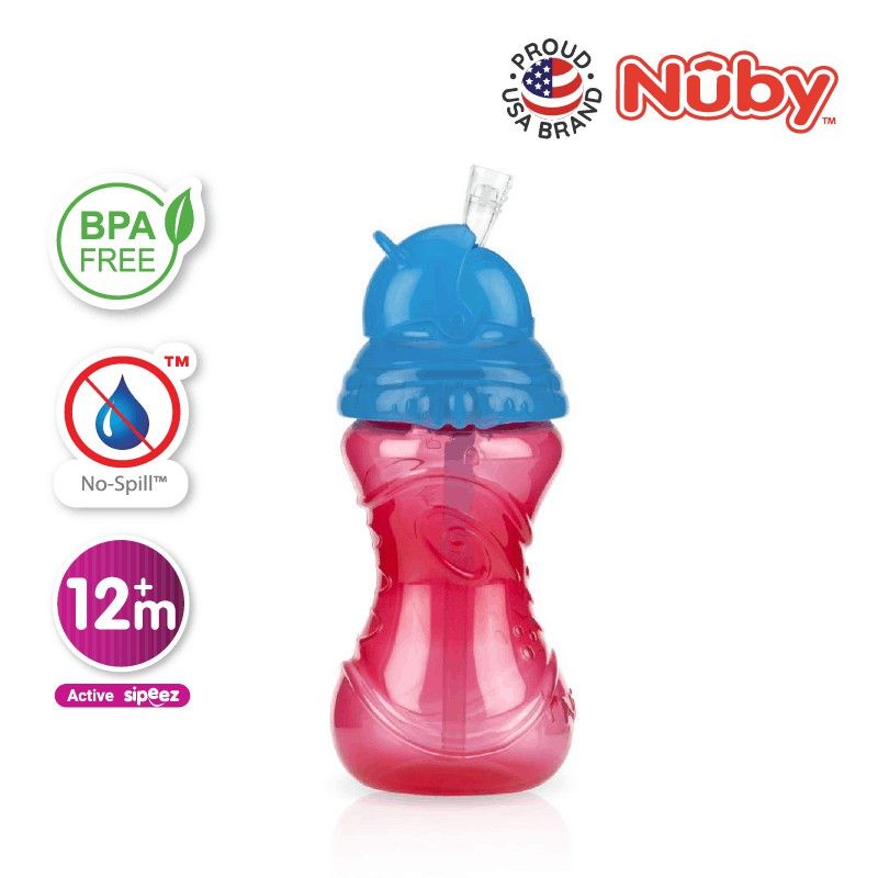 NB10112 Nuby Click-it & Flip-it Cup 12oz/360ml and Replacement Straw Available | Shopee Malaysia