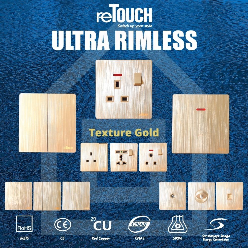 [GOLD SERIES] reTouch Ultra Rimless Sockets 13Amp 15Amp and Switches ...